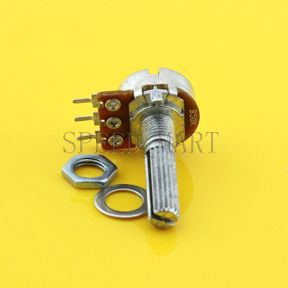 B50K Ohm Linear Taper Rotary Potentiometer Switch Pot 25mm Shaft 3 Pins ...