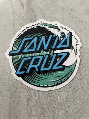 Santa Cruz Skateboard Sticker Decal Waterproof Vinyl 3.5” Waves Water ...