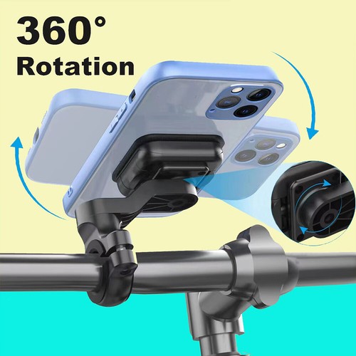 Bike Phone Mount Quick Attach Detach Outdoor Cycling Clamp 360 Degree ...