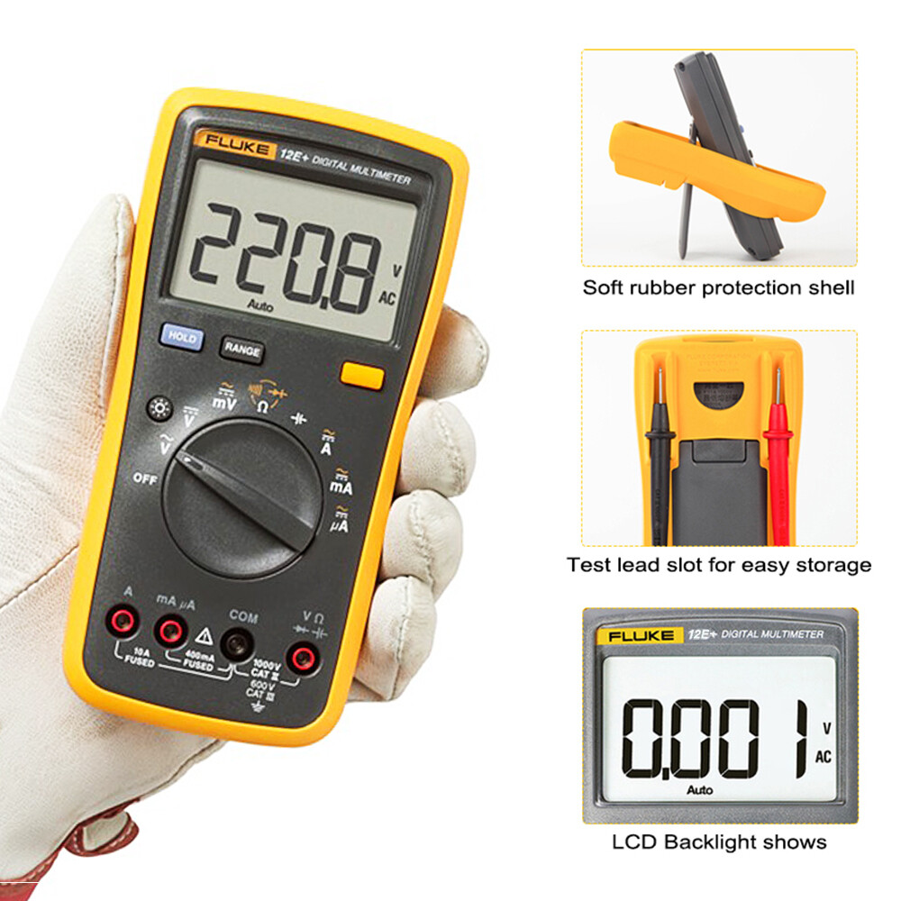 Fluke 12E+ Digital Multimeter AC/DC/Diode/R/C Voltage Current Ohm ...