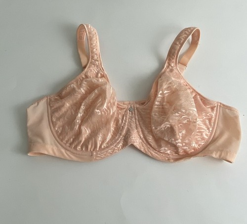 Breezies Women's Bra Sz 46C Lace Seamless Underwire Peach Orange ...