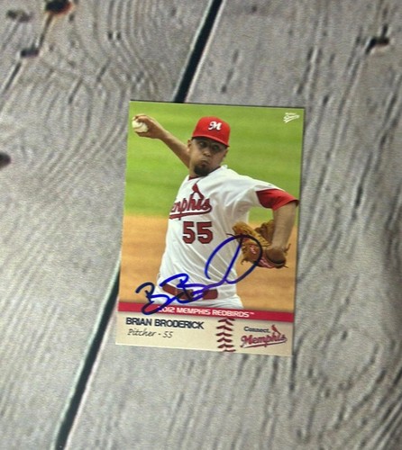 Brian Broderick 2012 Multi Ad Memphis Redbirds Signed Auto Team Set ...