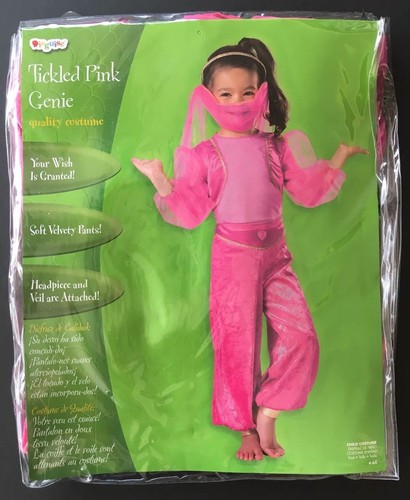 NWT Disguise 4-6X Tickled Pink Genie Jasmine Costume One-Piece Jumpsuit ...