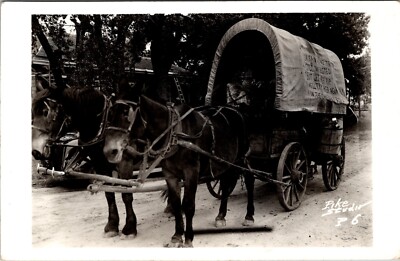Conestoga Wagon Mule Team Colorado Busted Try Cherokee Strip RPPC ...