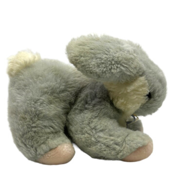 Kinder GUND 1988 Grey Bunny Rabbit Plush STUFFED ANIMAL RATTLE Kinder ...