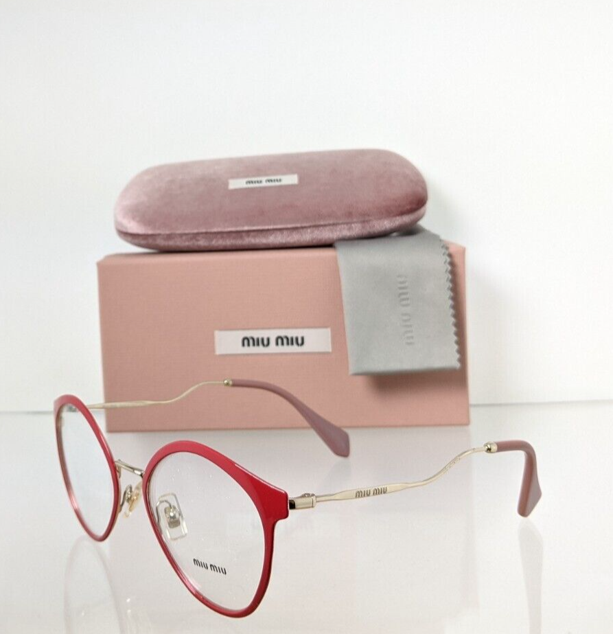 Brand New Authentic Miu Miu Eyeglasses VMU 52Q C40 - 1O1 Red & Gold ...