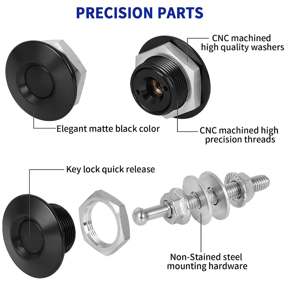 4PCS Push Button Quick Release Hood Bonnet Pins Lock Clip Car Bumper ...