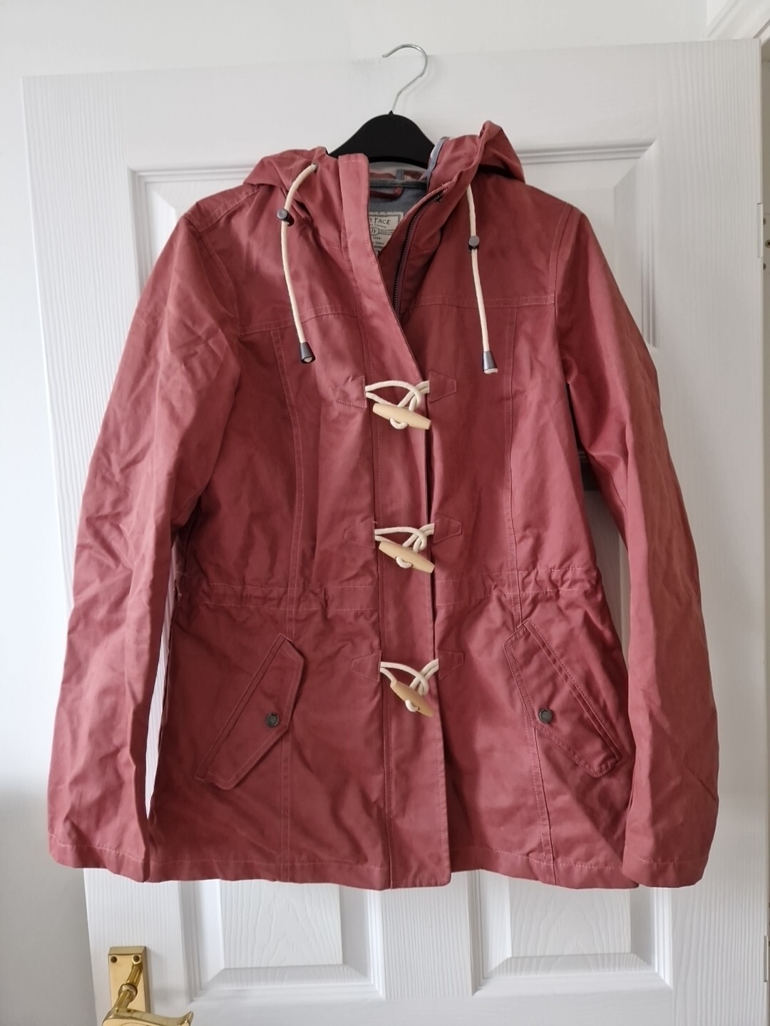 Fat Face Dusty Pink Duffle Hooded Rain Coat Size 12 - Gem