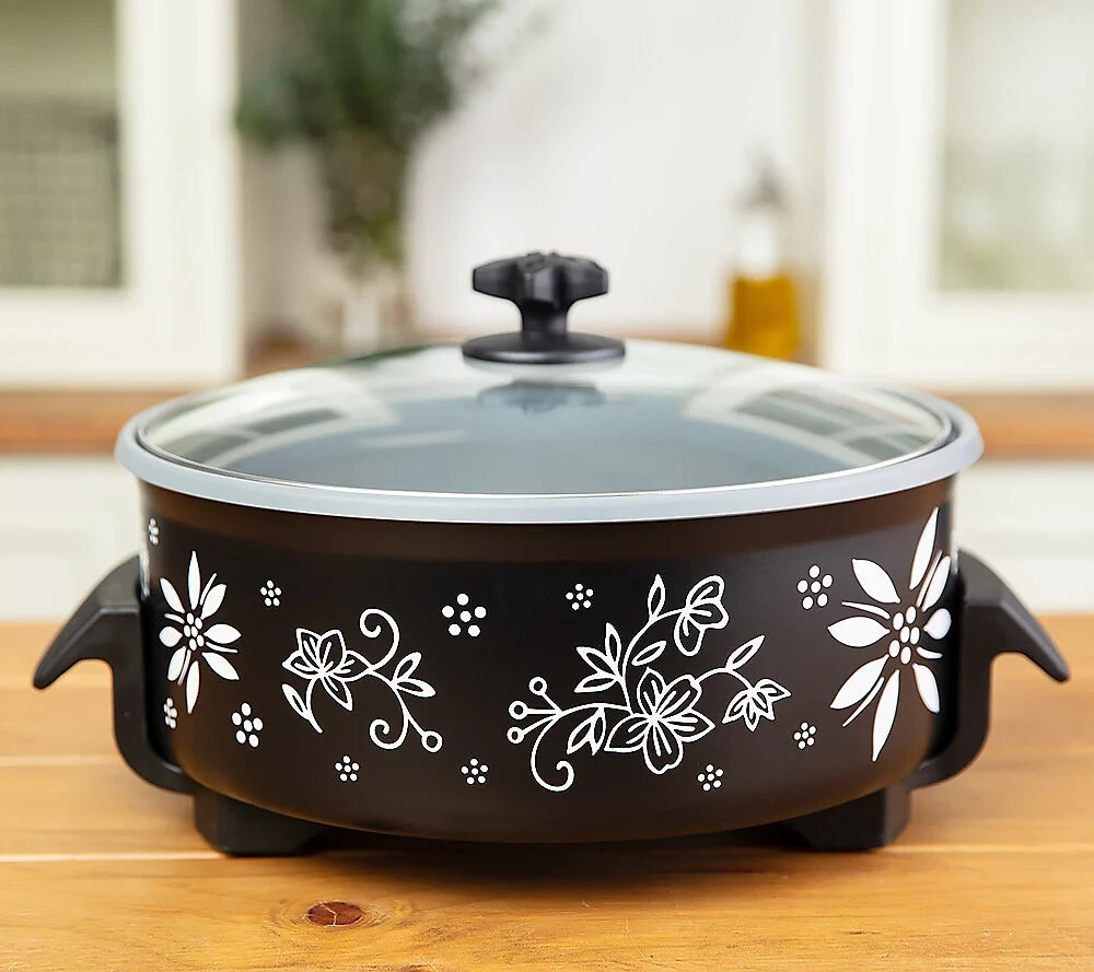 Temp-tations K50464: Adjustable Slow Cooker 6 Qt. - Black w/ White ...