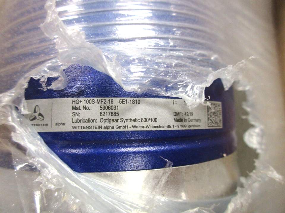 Wittenstein Alpha GmbH HG+ 100S-MF2-16-5E1-1S10 Hypoid Gearbox Mfg ...