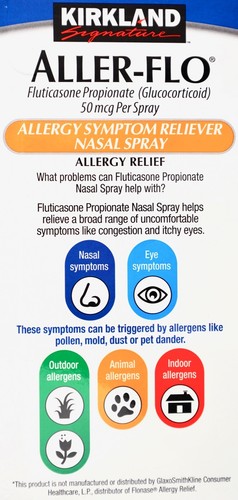 Kirkland Aller-Flo Nasal Spray Fluticasone 50mcg Flonase Allergy Relief ...