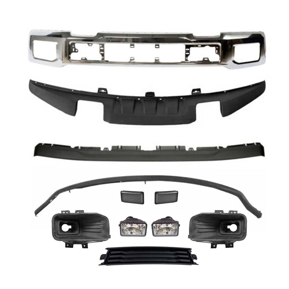 New Front Bumper Cover Panel Kit W/Fog Lights Fits 2018 2019 2020 Ford ...