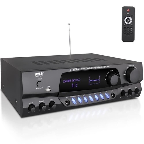 Pyle Home Theater Wireless BT Streaming Receiver Amplifier System 200W ...