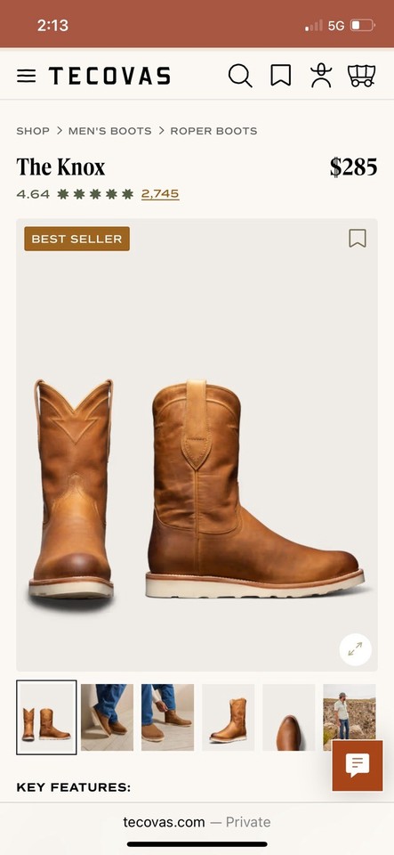 Tecovas Knox Men’s Boots | eBay