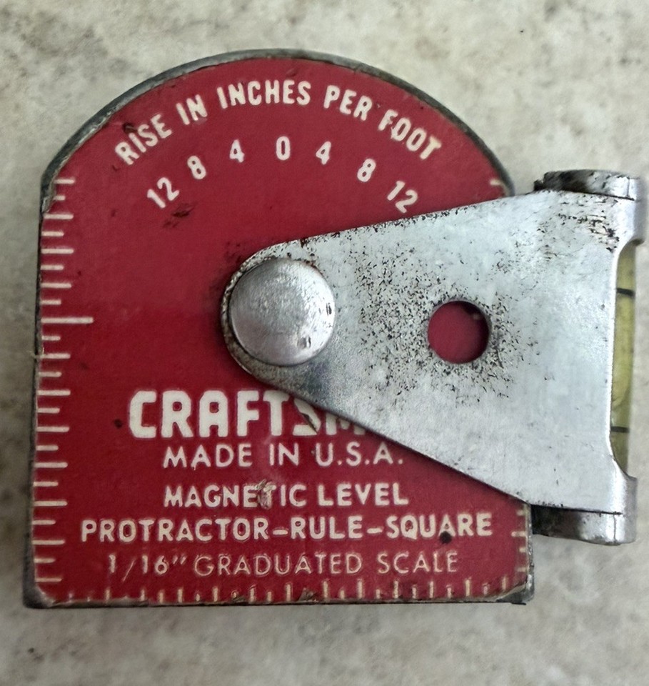 Vintage CRAFTSMAN 9-3992 Magnetic Level Protractor Rule Square Made in ...