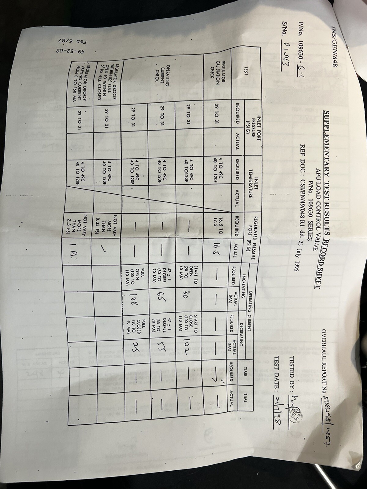 Airesearch Valve Load Control P/N 10963061 SEVICEABLE | eBay