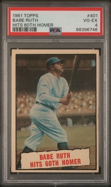 1961 Topps Babe Ruth - Hits 60th Homer #401 - PSA 4 (VG-EX) | eBay