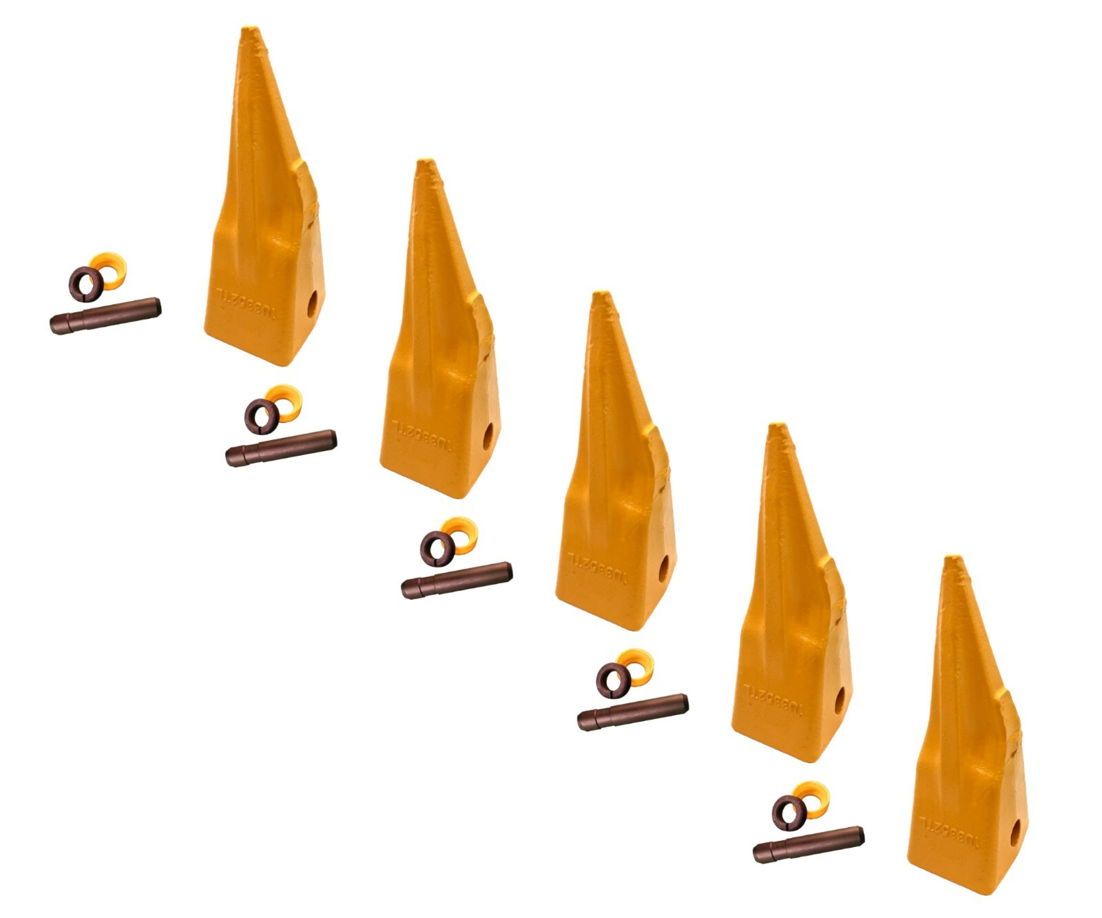 5 Excav. Bucket Single Sharp Rock Teeth w Pins, Fits CAT J350 Series ...