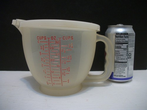 Vtg Tupperware 4 cup Mix n Store Measuring Pitcher 1288-2 w top RED ...