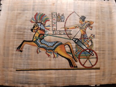 Handmade Egyptian Papyrus with vivid color designs. | eBay