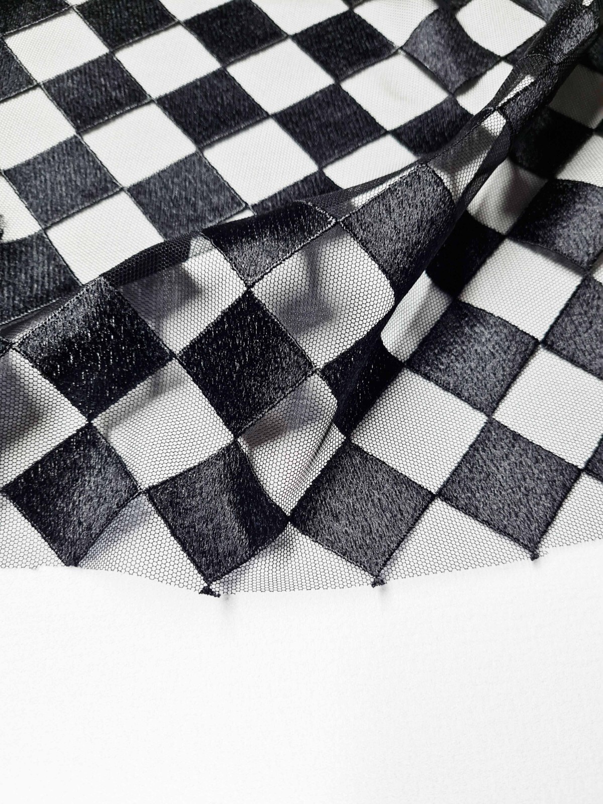Black Diagonal Checkers Fabric - By Jonathan Saunders & Liberty of ...