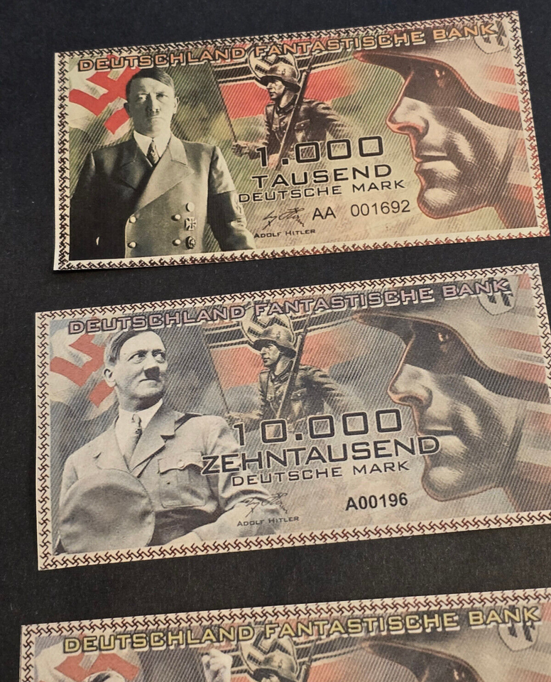 THIRD REICH NOVELTY CURRENCY Lot Adolf Hitler Banknotes Reichsbanknotes ...