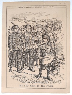 AOP WW1 THE NEW ARMY TO THE FRONT Punch Cartoon Dec 1914 | eBay