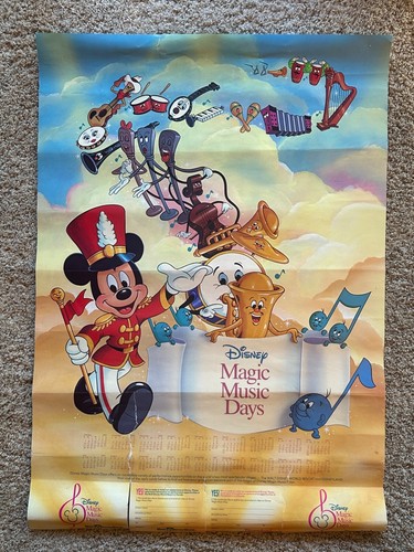 Mickey Mouse Magic Music Days POSTER Walt Disney RARE! w/tearoff post ...