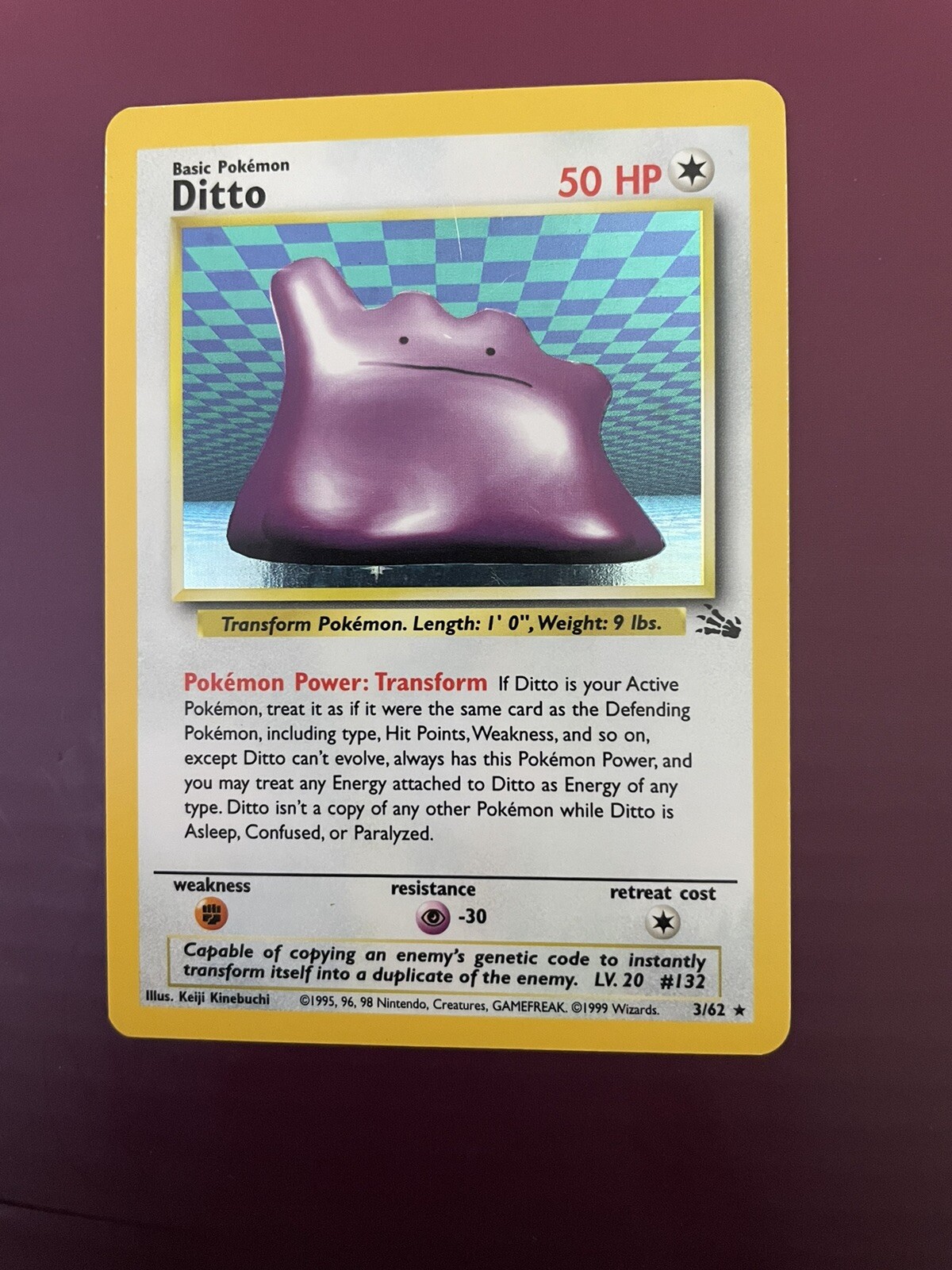 Ditto 3/62 Holo Rare Fossil HP Pokemon TCG Card | eBay