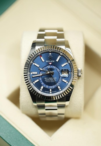 Gents Steel & White Gold Rolex Sky Dweller (2025) 336934 Factory Blue ...