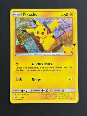 Pokemon Card - Pikachu - (Holo) 25/25 - Mac Donald 2021 - French - New ...