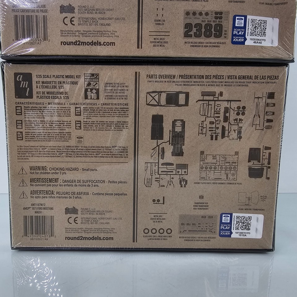AMT 007 James Bond 1970 Ford Galaxie Police Car & Mustang SET 1:25 ...