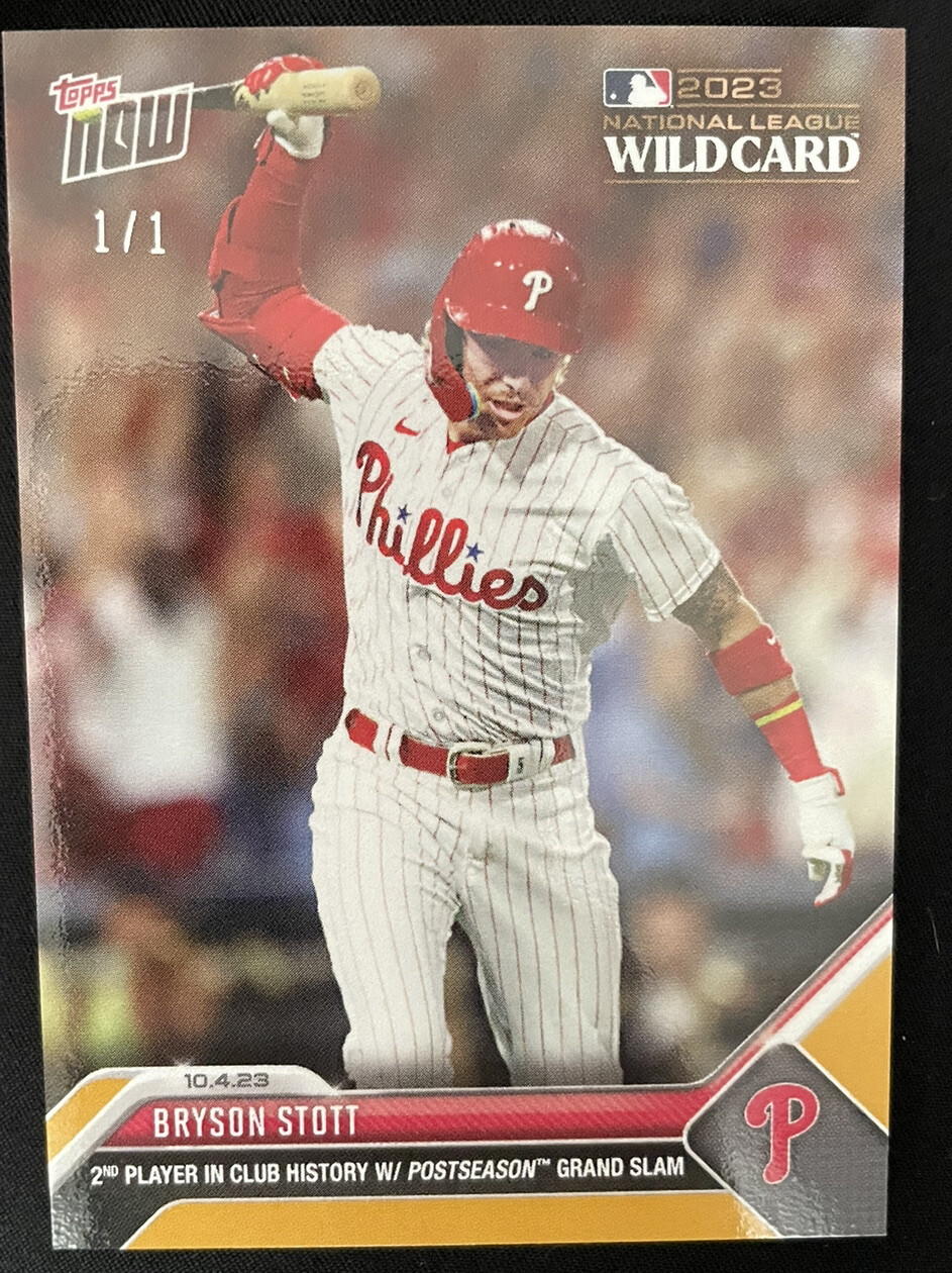 BRYSON STOTT 2023 TOPPS NOW #968 PHILLIES WILDCARD GRAND SLAM GOLD 1/1 ...