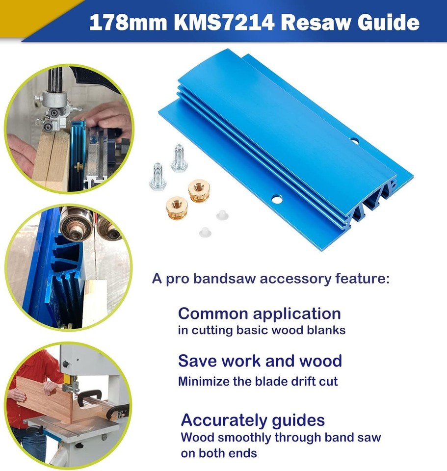 Kms7214 7" Resaw Guide for Band Saw Fence for Large Workpiece (178mm ...