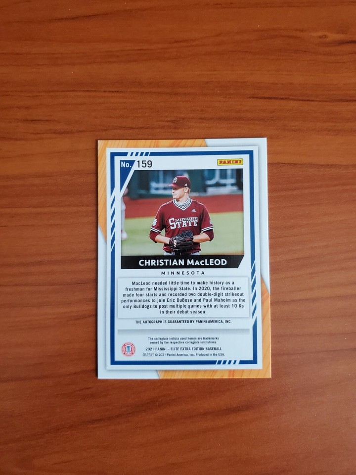 Christian Macleod - 2021 Panini Elite Extra Edition #159 Autograph AUTO ...