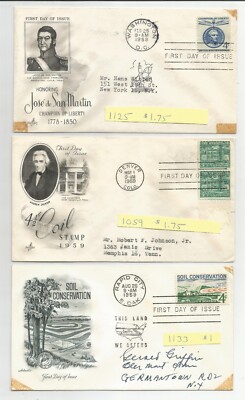 U.S. First Day Covers Scott # 1125-1059-1133 With Cachet Addressed 2017 ...