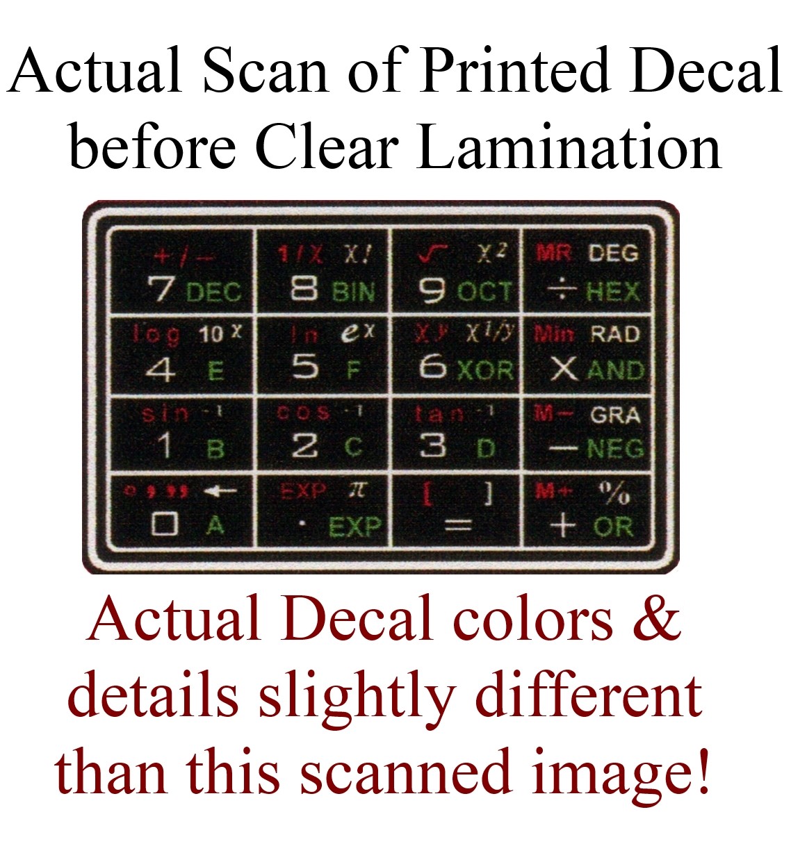 Accessory for: Casio CFX-40 & CFX-400 Self-Adhesive Vinyl Keypad Image ...