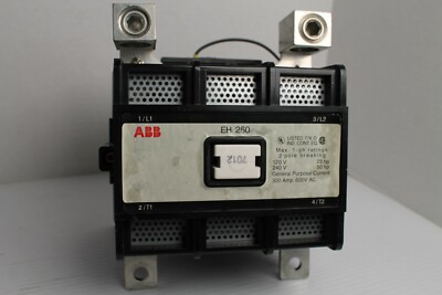 ABB EH 260 Contactor 300A 2 Pole 600V 1PH 24VDC Coil EH260 123211012 ...