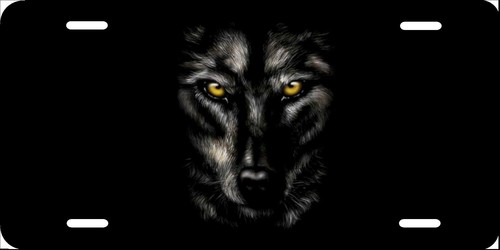 Wolf Face, License Plate New Car Tag Metal Aluminum - USA, Black | eBay