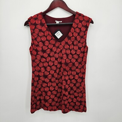 Halogen V Neck Tank Top Women's Size Medium Burg Red Maroon HA318552MI ...