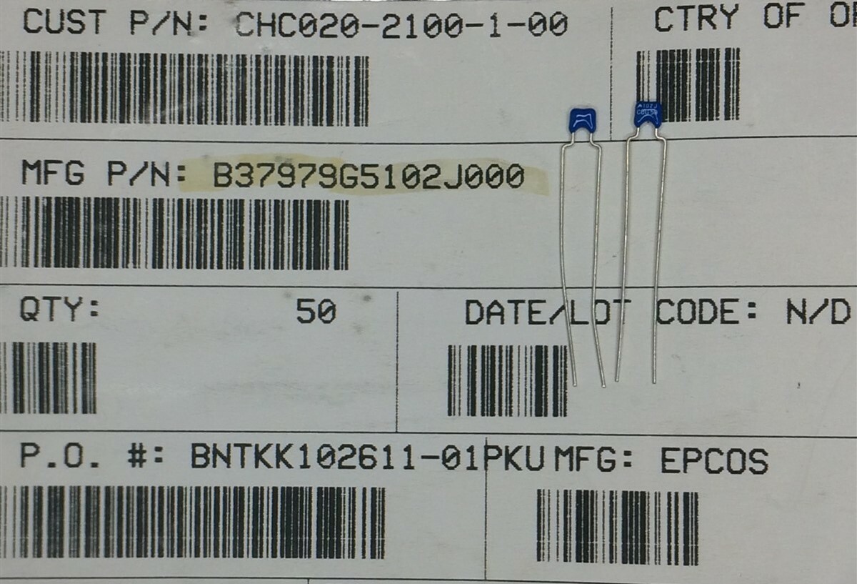 B37979G5102J000 EPCOS CAP CER 1000PF 50V NP0 RADIAL 50 PIECES | eBay