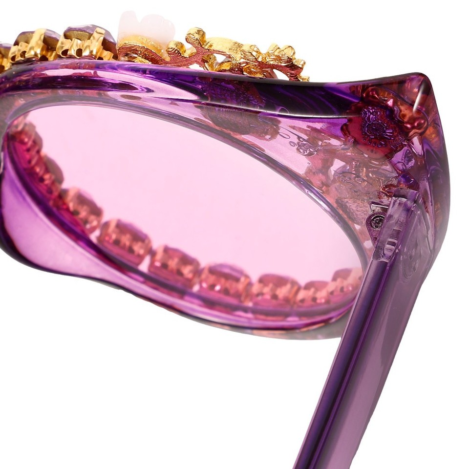 Sparkling Glasses Sunglasses Retro Fancy for Women Cat Eye Rhinestones ...