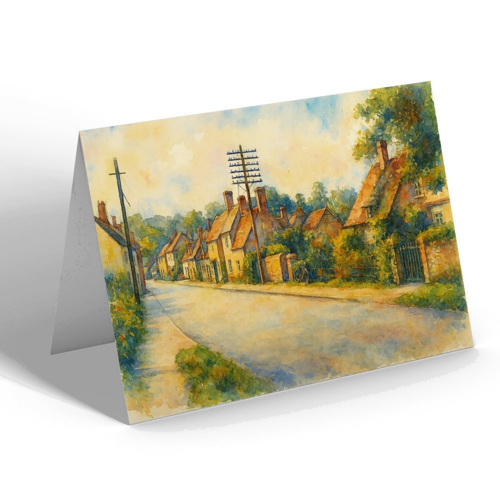 GREETING CARD - The Street, Pakenham (a) - Vintage Art Style | eBay UK