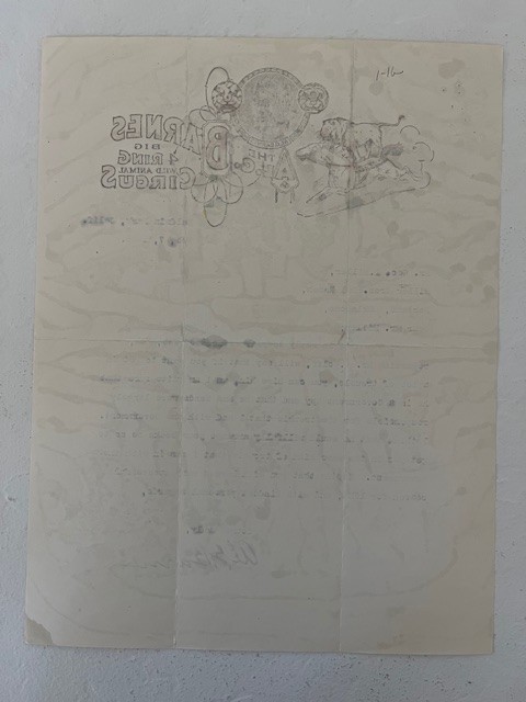 Signed Letter From AL. G. Barnes Circus to Miller Brothers 101 Ranch ...