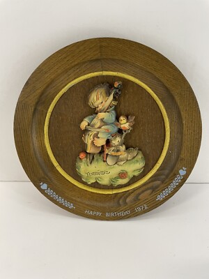 Anri Ferrandiz Wooden Plate Wall Hanging Happy Birthday 1972 | eBay