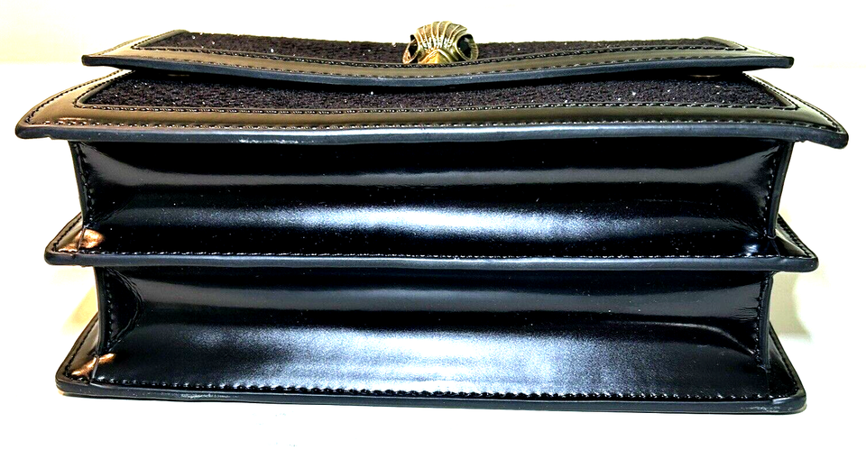 Kurt Geiger London Shoreditch Crossbody Black Fabric Leather Purse Over ...