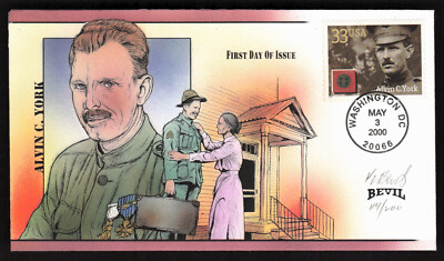 Scott 3395 Alvin C. York Distinguished Soldiers Hand Painted FDC by ...