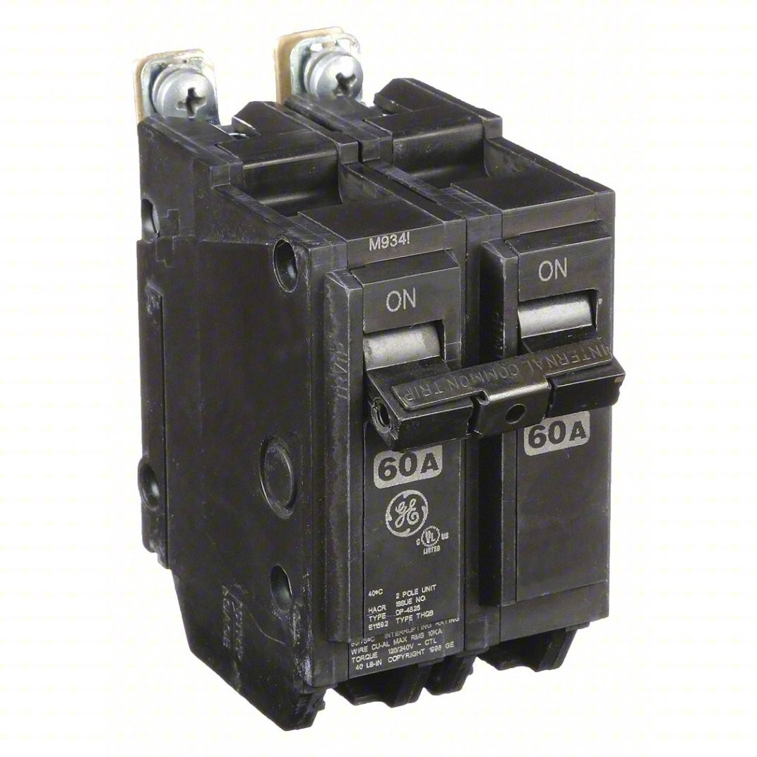 GENERAL ELECTRIC THQB2160 by ABB 60 Amp 2 Pole Type THQB Bolt-On ...