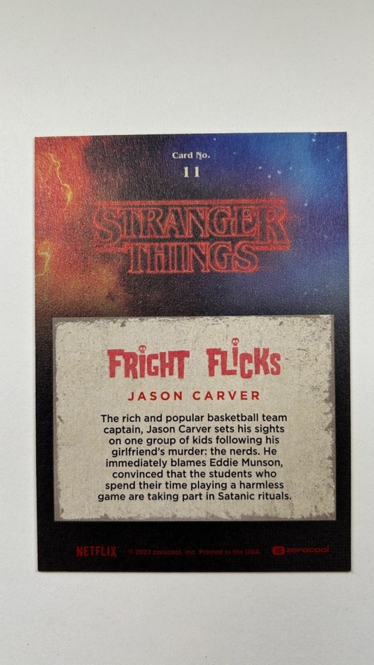 2023 Zerocool Stranger Things Fright Flicks Base, Silver & Throwback ...
