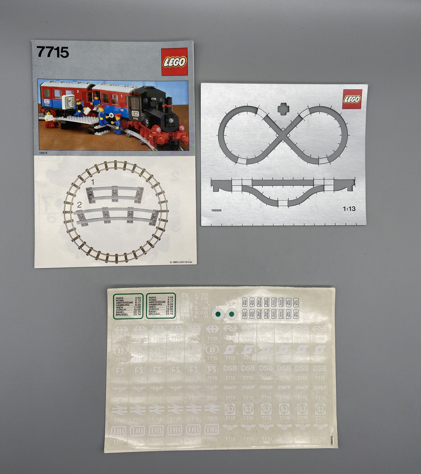 Lego 7715 Passenger Steam Train Vintage Instruction Manual, Stickers ...